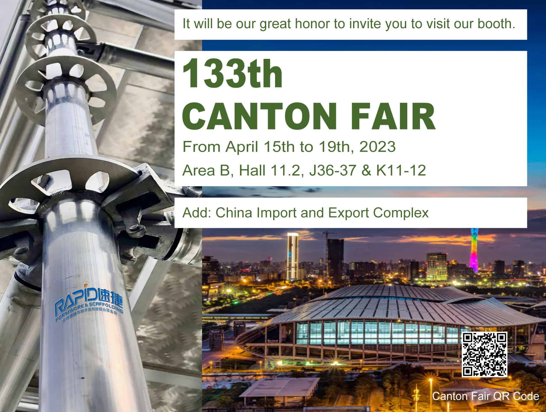 WELCOME to the 133th CANTON FAIR 2023 - Rapid Scaffold